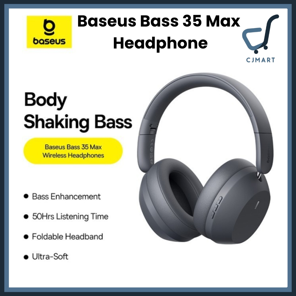 Jual Baseus Bass 35 Max Headphone Bluetooth Deep Bass Noice ...