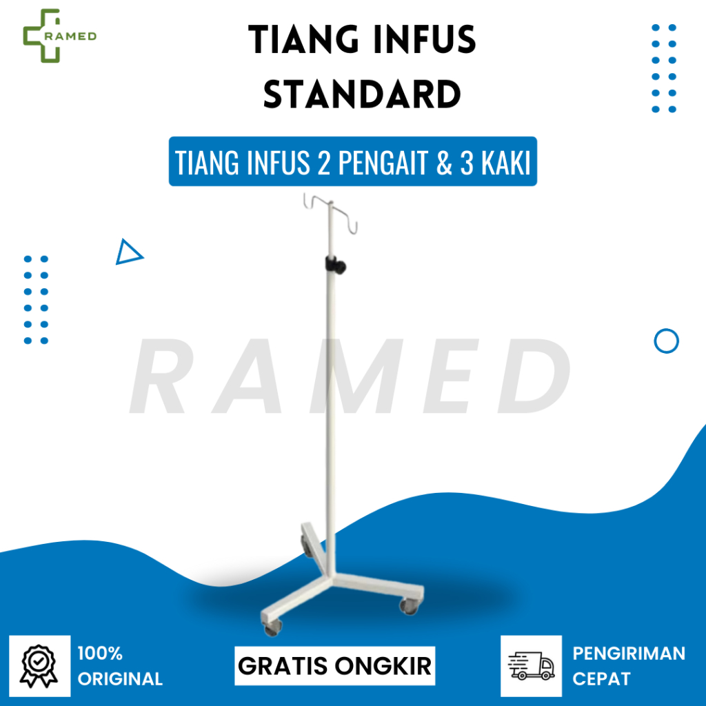 Jual Tiang Infus Kaki 3 Roda Standar Rumah Sakit Klinik / Tiang Infus ...