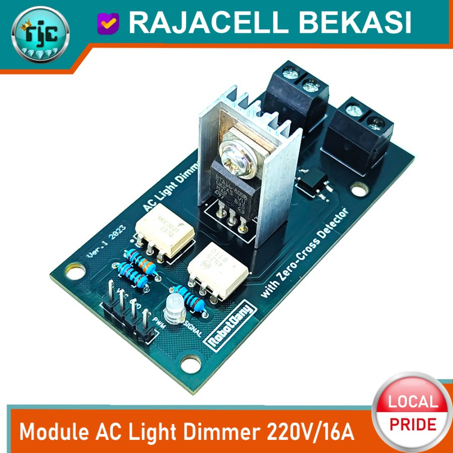Jual Module Light Dimmer Lampu 220V AC 16A Input PWM 5V 3.3V Level ...