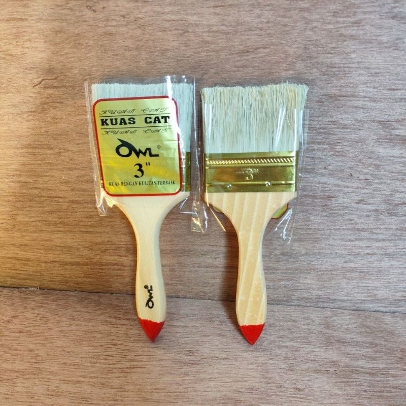Jual Kuas Cat Tembok Dinding Gagang Kayu ukuran 3 inch | Shopee Indonesia