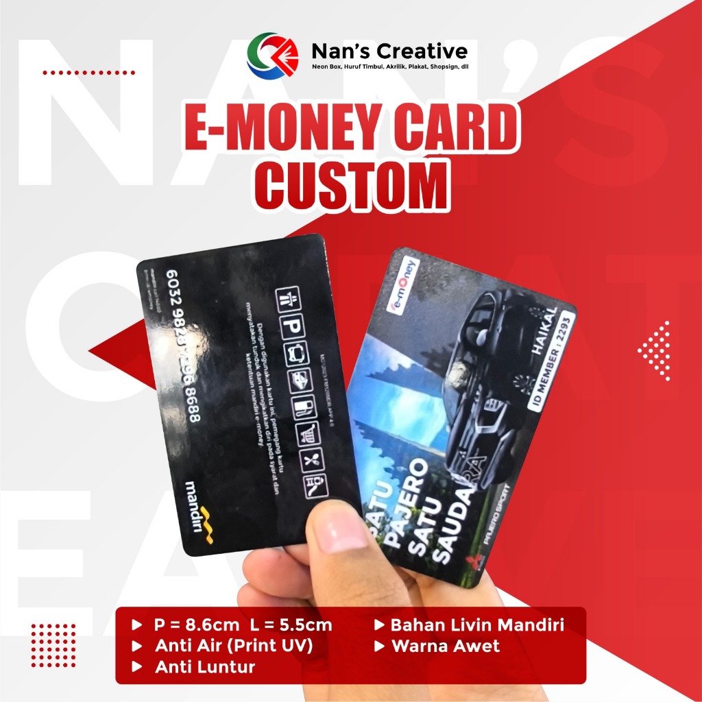 Jual E-MONEY/CUSTOM E-MONEY/KARTU E-MONEY CUSTOM 1 SISI/ 2 SISI ...