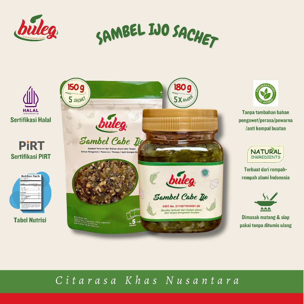 Jual Buleg Sambel Cabe Ijo I Sambel Nasi Padang | Shopee Indonesia