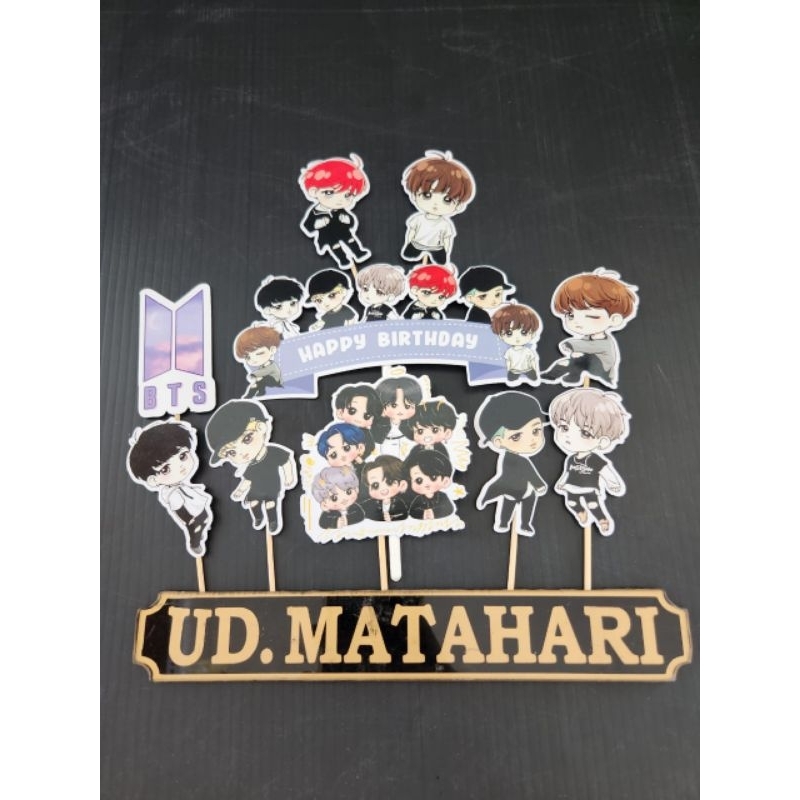 Jual Topper Karakter BTS Dan Blackpink/ Tancapan Kertas/Topper Ulang ...