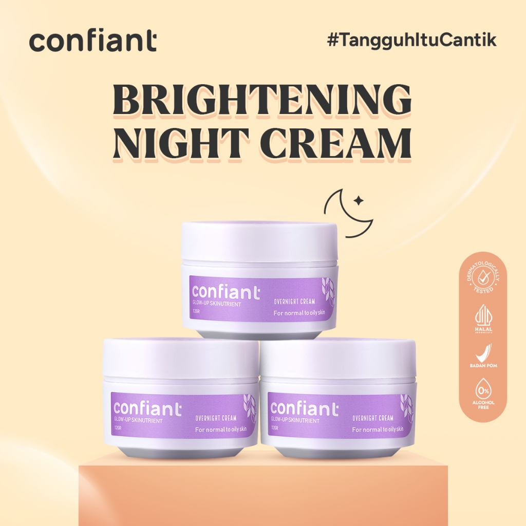 Jual Confiant Brightening Overnight Cream - Normal to Oily Triple Pack ...
