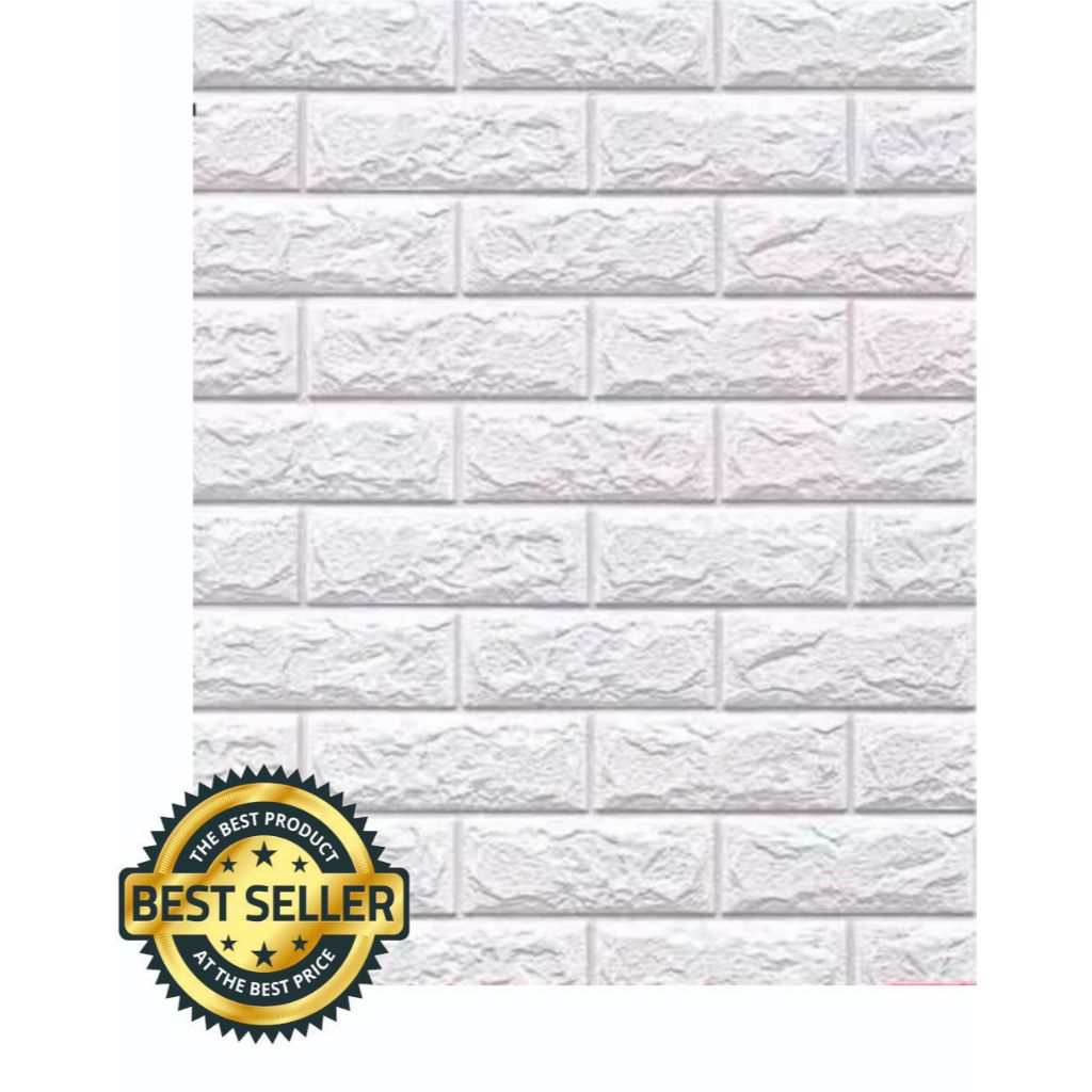 Jual Wallpaper Foam Wallpaper Dinding Wallfoam 3D Batu Bata Putih ...