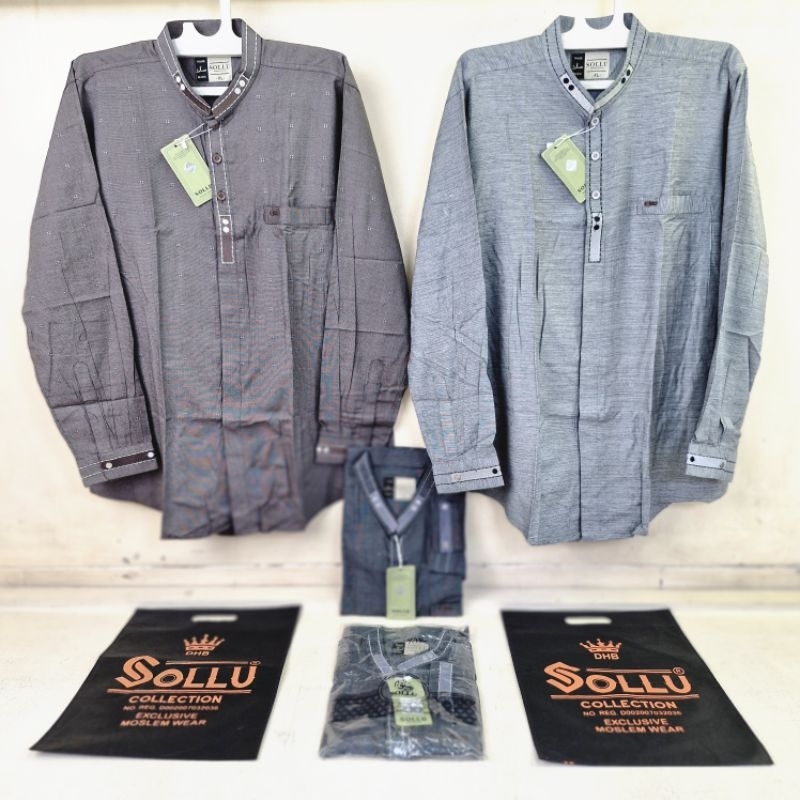 Jual KOKO SOLLU BORDIR WARNA DOBBY TANGAN MANSET panjang 2779 | Shopee ...