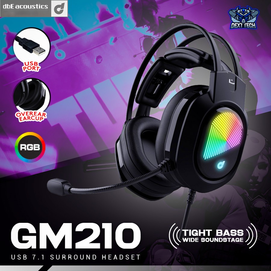 Jual dbE GM210 7.1 USB Virtual Surround Gaming Headphone Headset ...