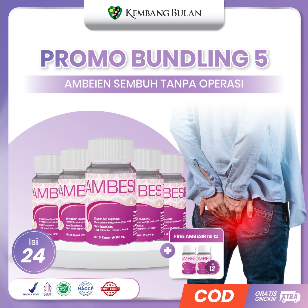 Jual PROMO BUNDLING Ambesir 5 Botol Isi 24 Kapsul FREE 2 BOTOL ISI 12 Kembang Bulan - Obat ...
