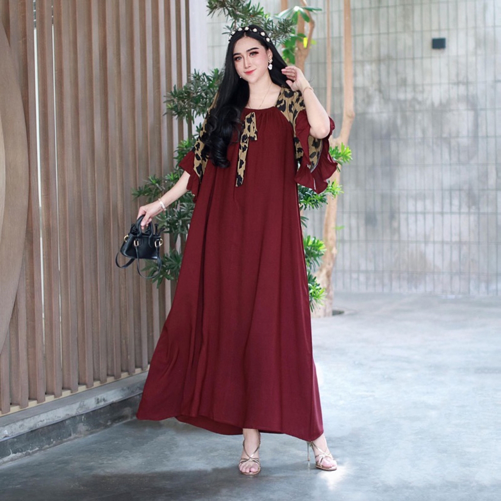 Jual Dress Wanita LD130 Terbaru 2024 Kekinian Rayon Premium Lengan ...