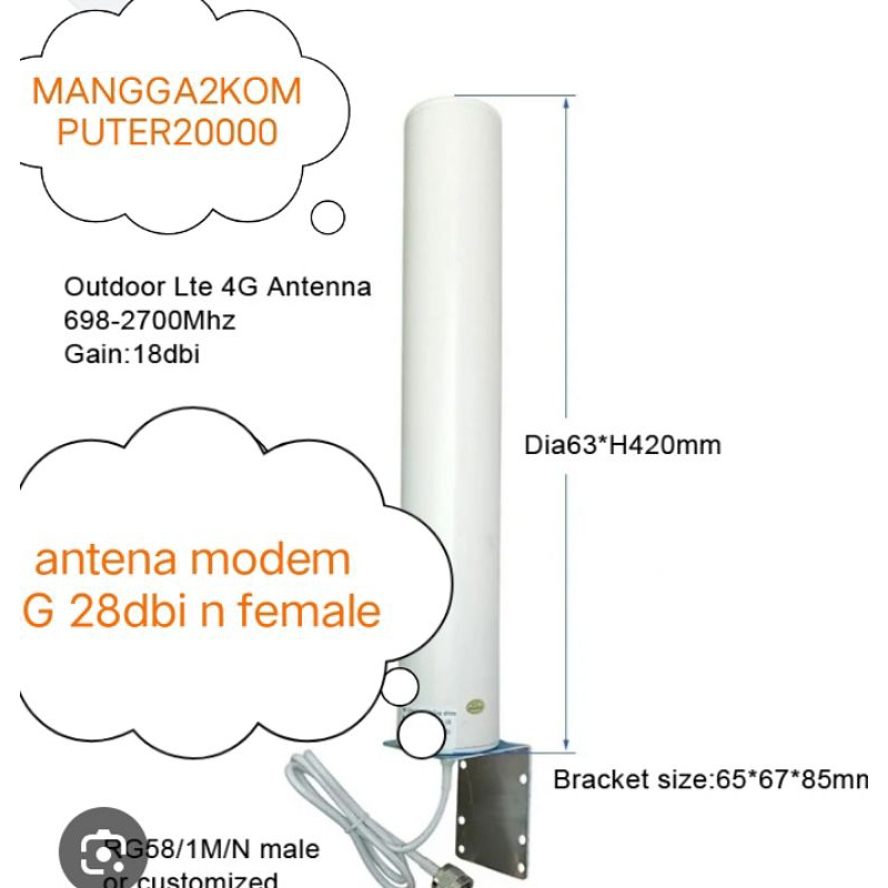 Jual antena modem 4G N FEMALE antena outdoor antena 42cm | Shopee Indonesia