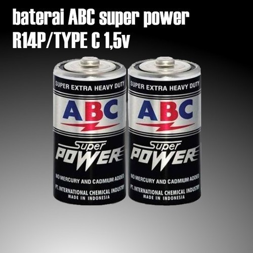 Jual Baterai ABC size C R14 Tanggung Batre ABC super power type C isi 2 ...
