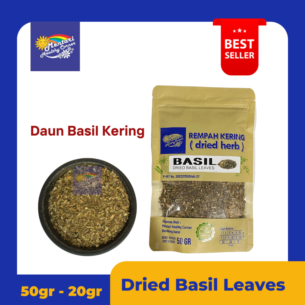 Jual Dried Basil Leaves 50gr - 20gr / Daun Basil Kering 50gr - 20gr ...