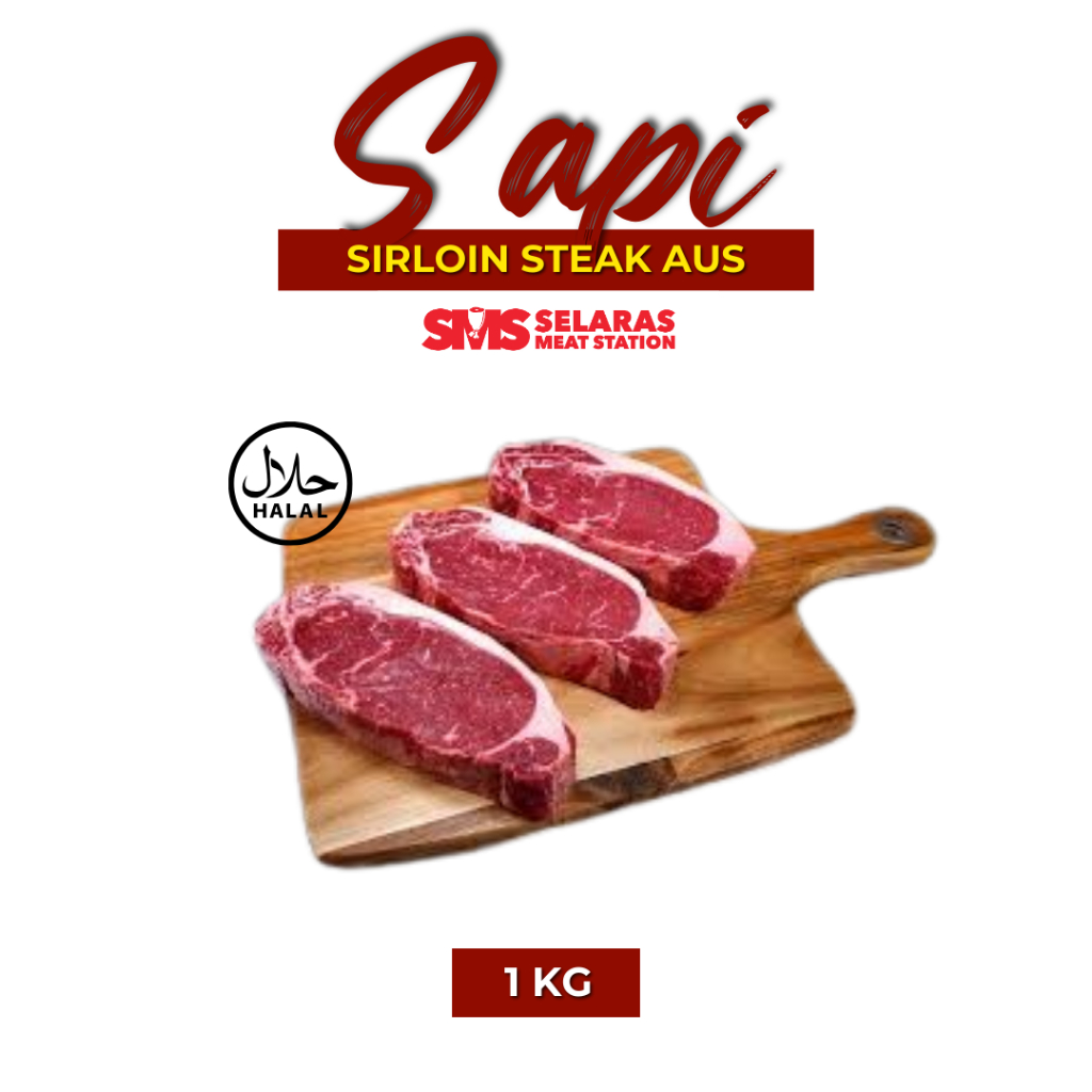 Jual Beef Sirloin Steak AUS/Daging Steak Sapi Has Luar 1 Kg Frozen Tangerang | Shopee Indonesia