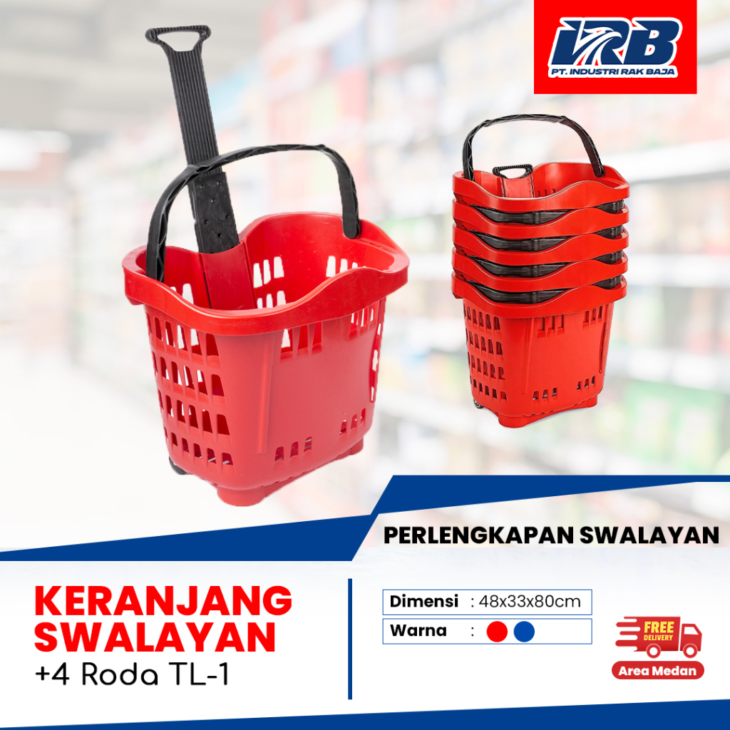 Jual Keranjang Belanja Plastik Tarik Dorong Roda / Troli Trolley ...