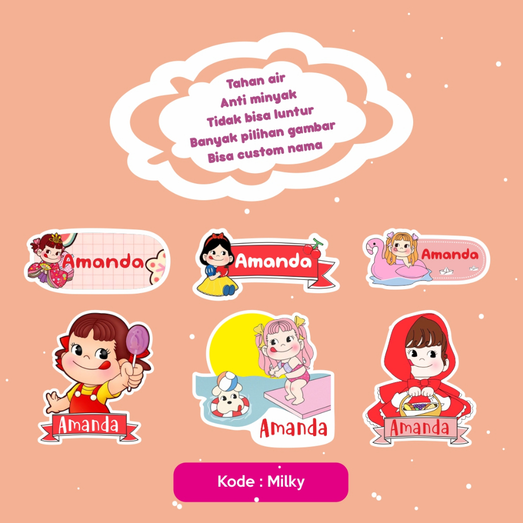 Jual Stiker Nama Glitter Waterproof | Stikernama Anak Sekolah Anti Air ...