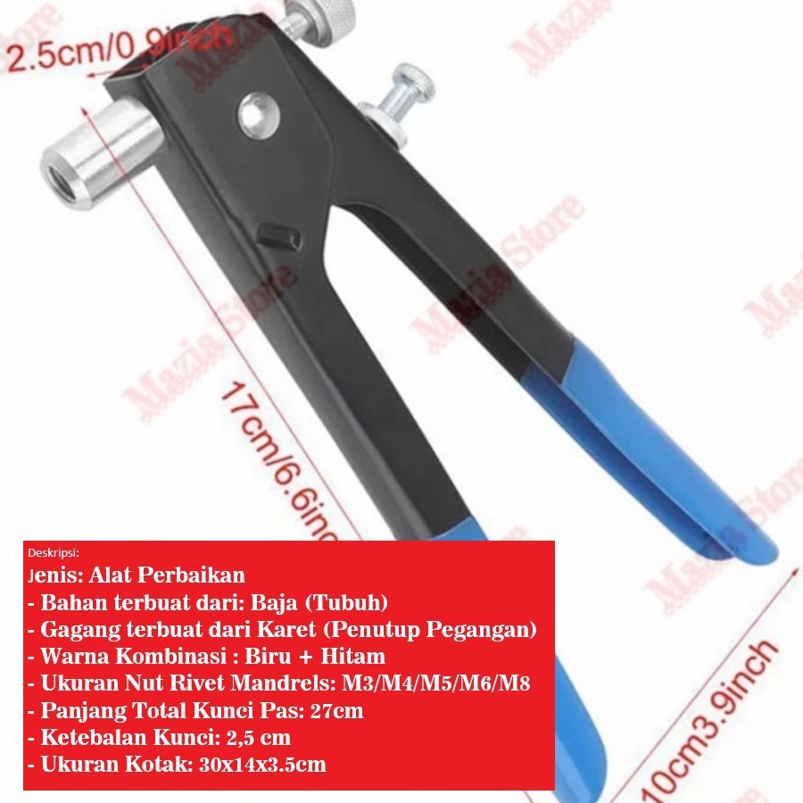 Jual Tang Rivet NUT 106 Pcs / Hand Nut Rivet Installer Rivet Kit ...