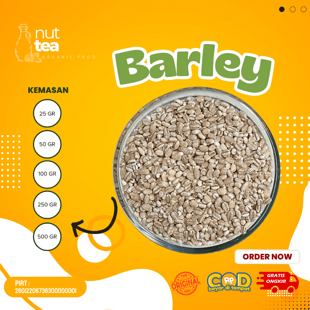 Jual Organic Barley 500gr - Biji Jali-Jali / Natural Pearl Barley ...
