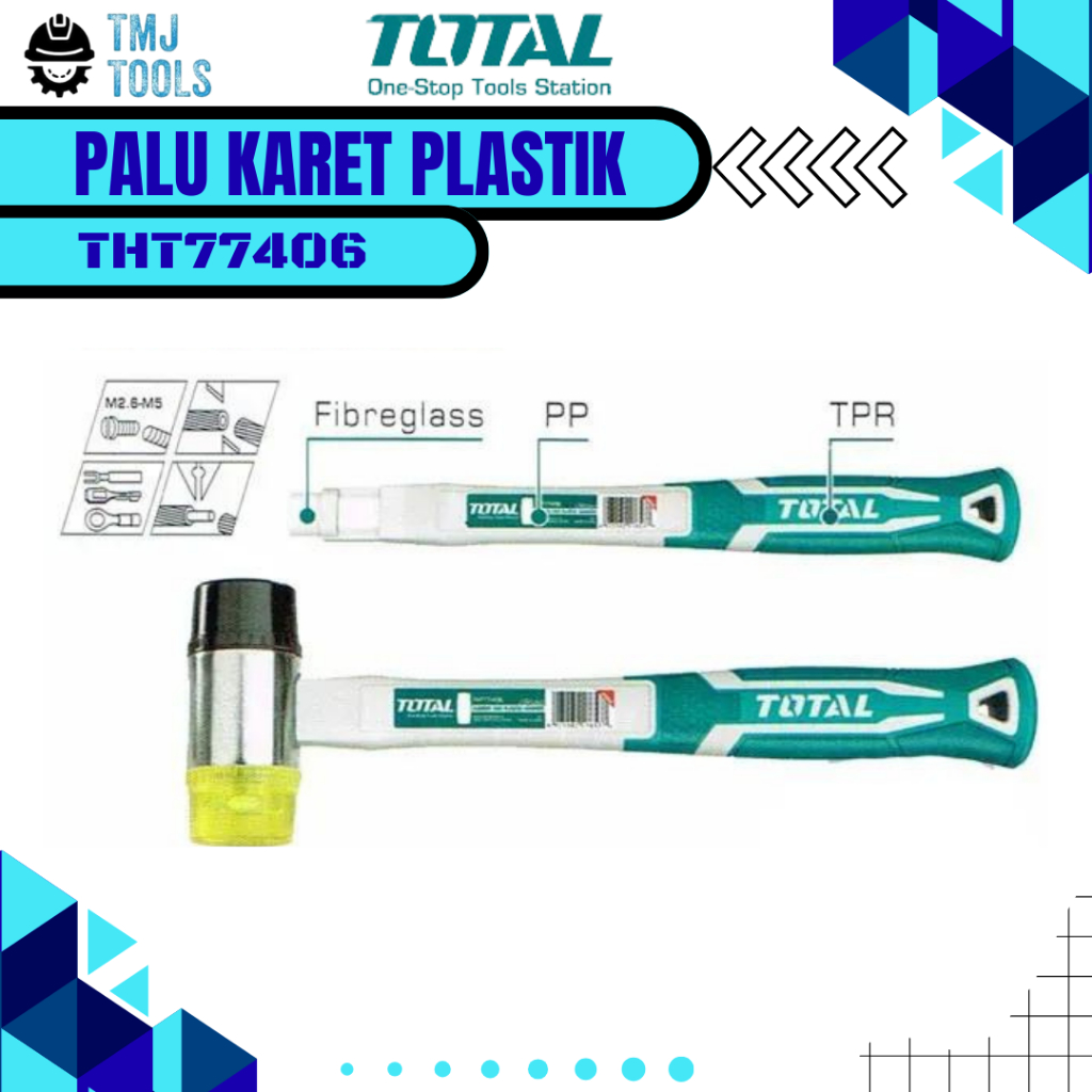 Jual Palu Karet Plastik TOTAL THT77406 Rubber Plastic Nylon Hammer ...