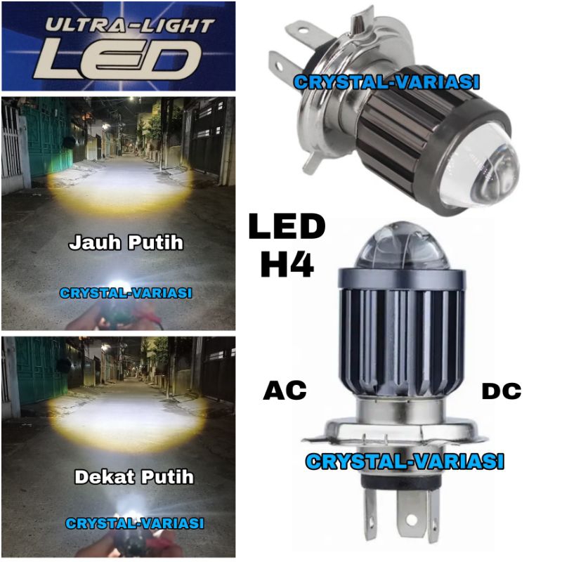Jual Lampu Utama Motor Mobil Led H4 Laser D2 High Low Putuh Kuning/BOLAM LAMPU LED H4 LASER ...