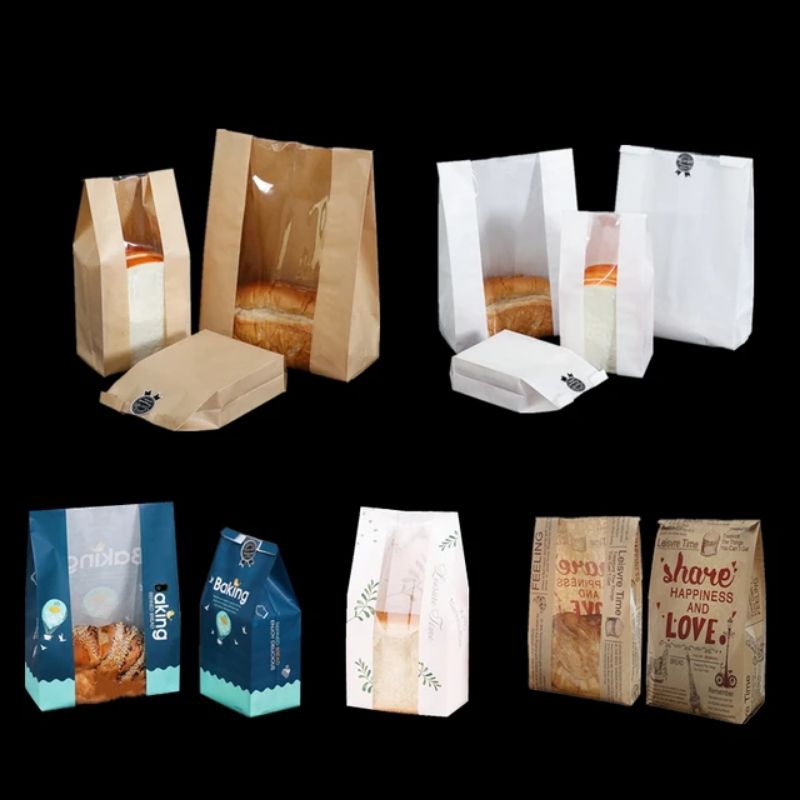 Jual KANTONG PLASTIK ROTI TAWAR Roti Manis / banquet KRAFT POLOS/ MOTIF ...