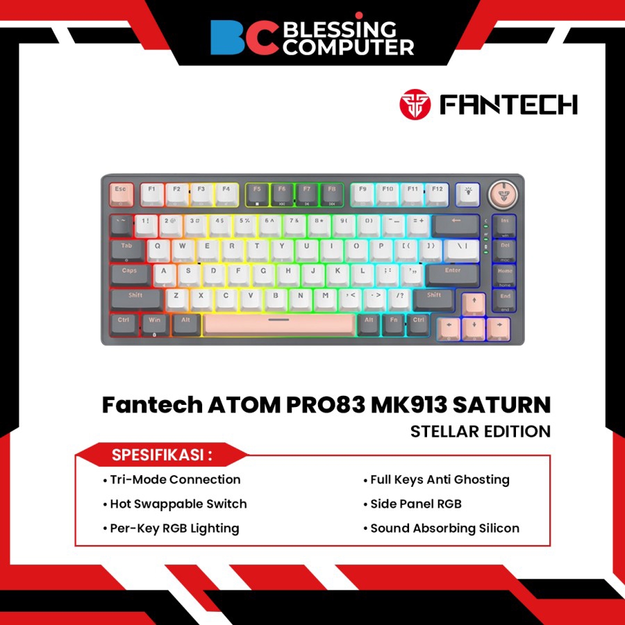 Jual Keyboard Fantech ATOM PRO83 MK913 SATURN STELLAR EDITION - RED ...