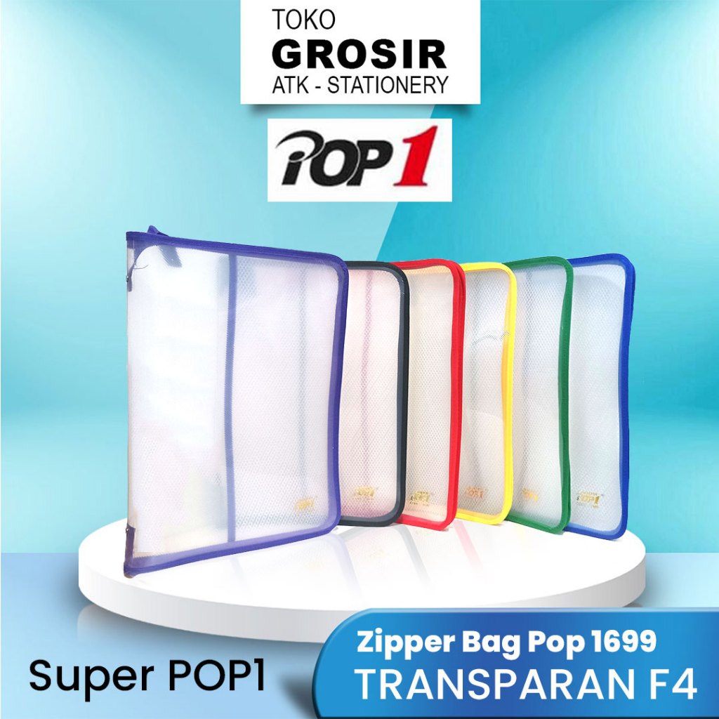 Jual ZIPPER BAG POP 1699 TRANSPARAN F4 / MAP PLASTIK RESLETING ...