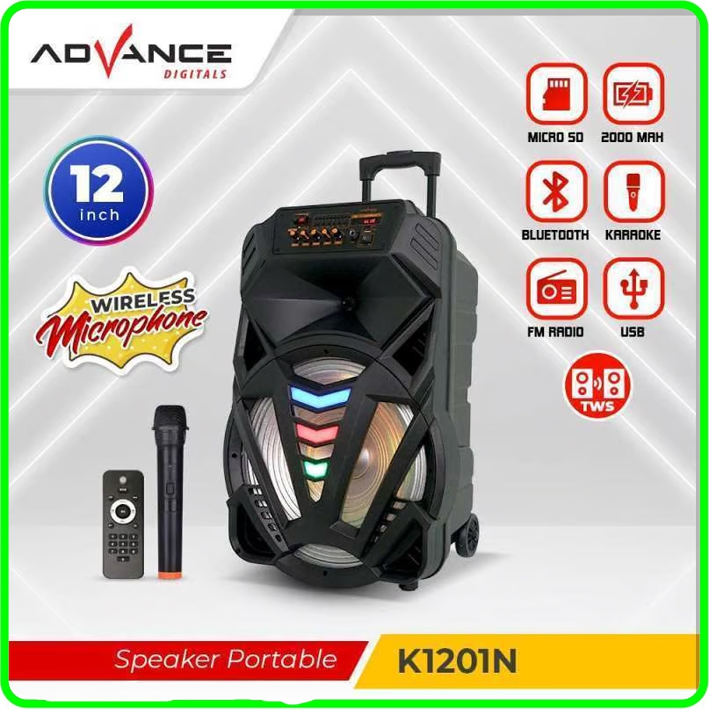 Jual SPEAKER BLUETOOTH ADVANCE K-1201N Speaker Portable/Ampli Meeting BLUETOOTH - 12 inch ...