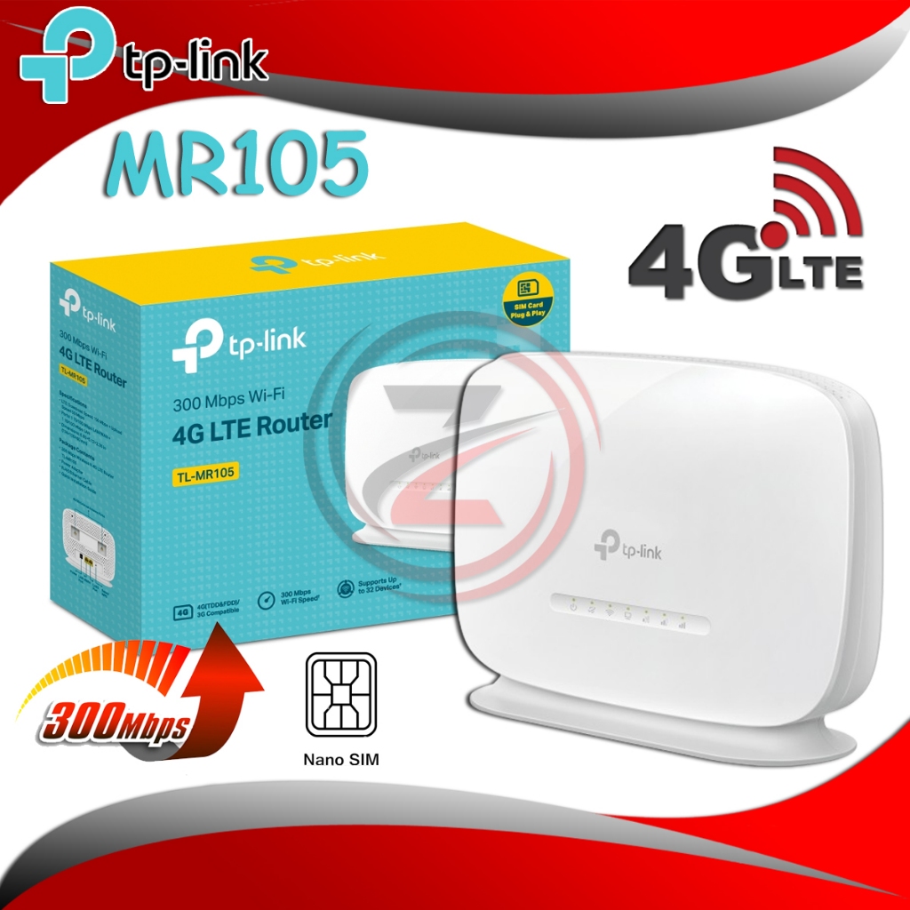 Jual TP-Link TL-MR105 300 Mbps Wireless N 4G LTE Router Modem Wi-Fi 2 ...