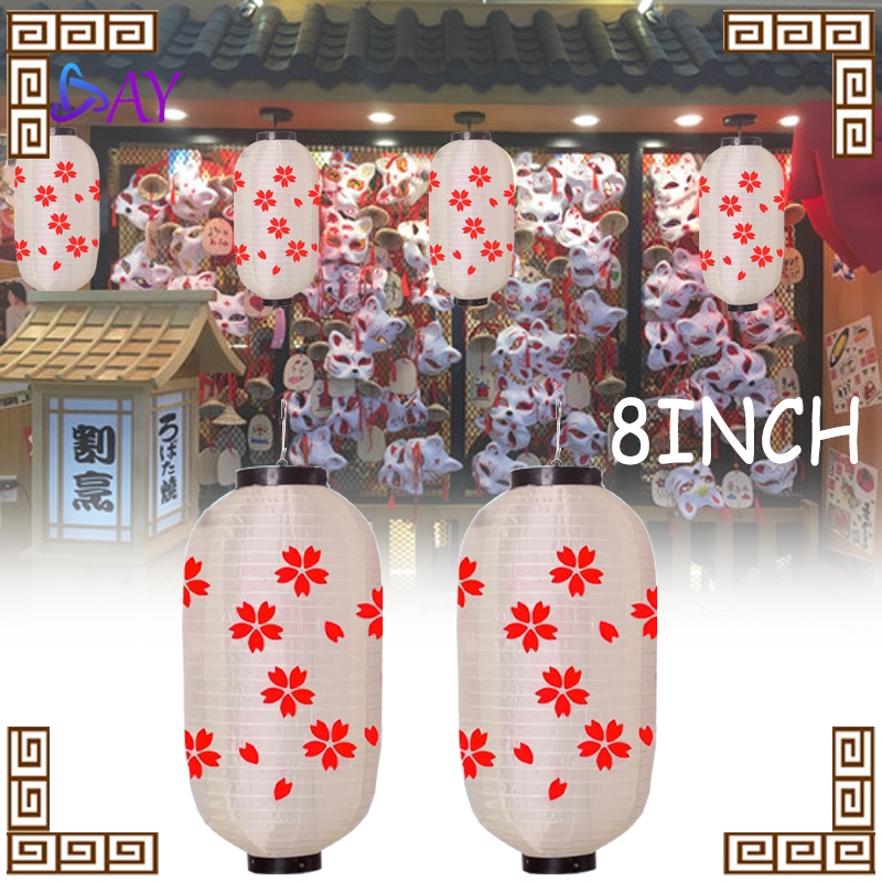 Jual 8 Inch Lampion Motif Bunga/Sablon Lampion Jepang/Lampion Lonjong ...