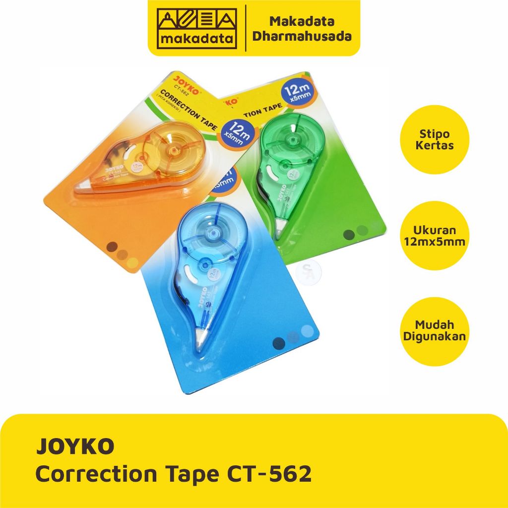 Jual CORRECTION TAPE | STIPO KERTAS JOYKO CT-562 12 METER (1 PCS ...