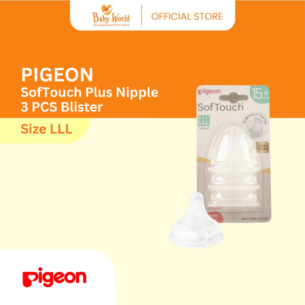Jual PIGEON SOFTOUCH PLUS NIPPLE 3PCS BLISTER LLL | Shopee Indonesia