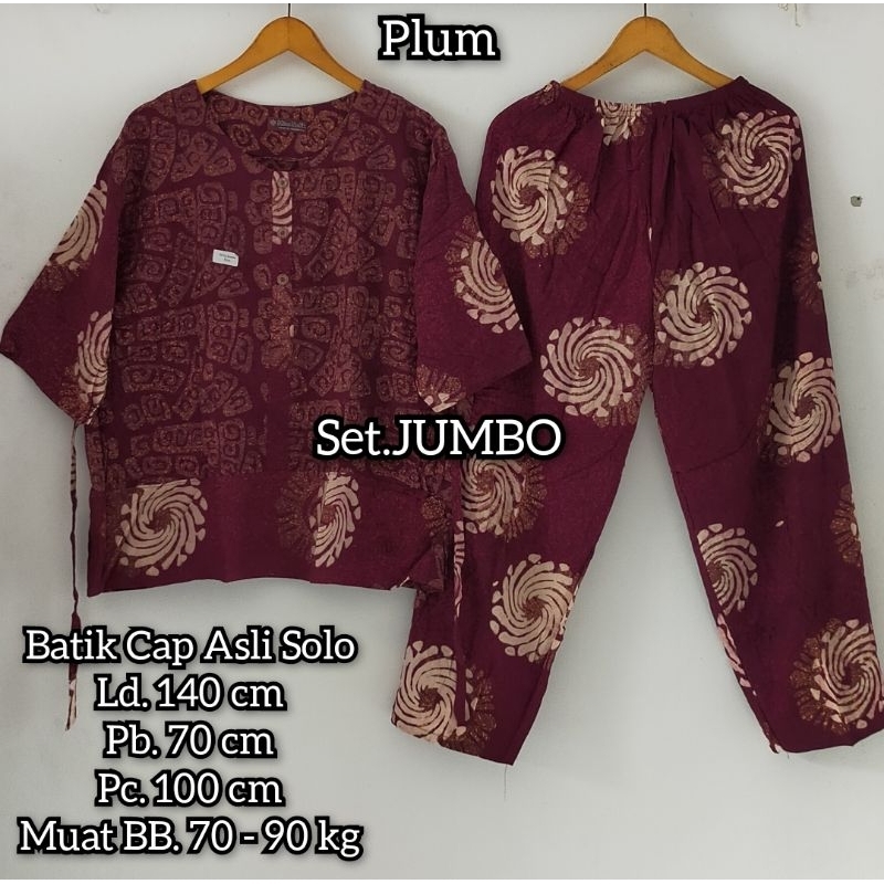 Jual DASTER SETELAN CELANA JUMBO TERBARU BATIK CETAK SOLO /LD.140 CM,PB ...