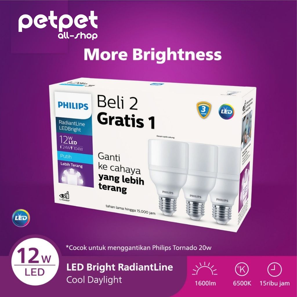 Jual Lampu Philips LED 12W RadiantLine Multipack LEDBright 12 Watt ...