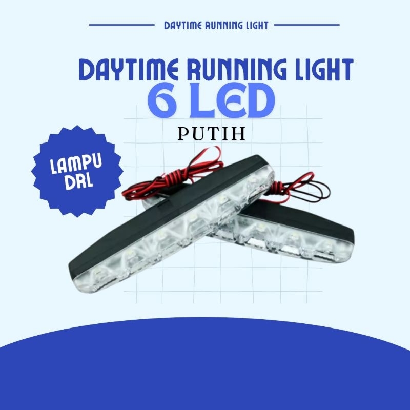 Jual Lampu DRL (Daytime Running Lights) Mobil 6 Mata Putih 12V Super ...