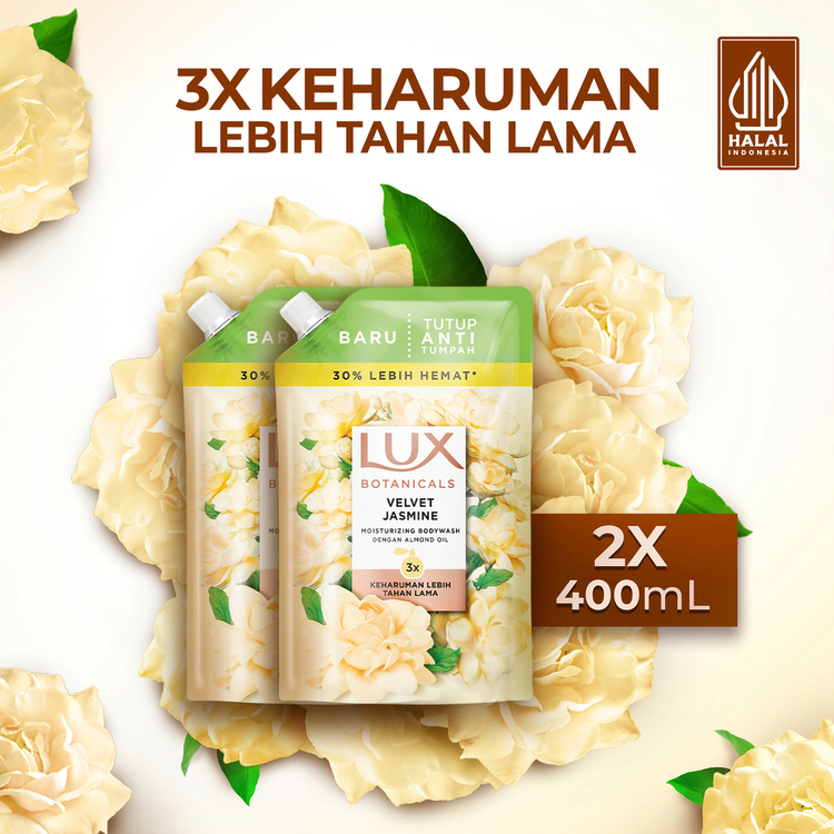 Jual Lux Botanicals Sabun Mandi Cair Velvet Jasmine 400 mL x2 | Shopee Indonesia