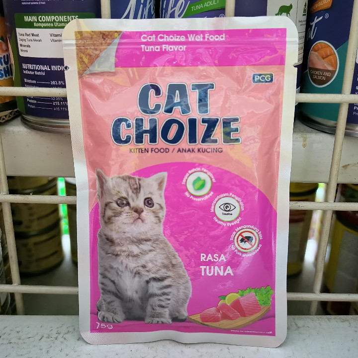 Jual ( 12 PCS / 1DUS ) Makanan Kucing Sachet Cat Choize Kitten Tuna ...