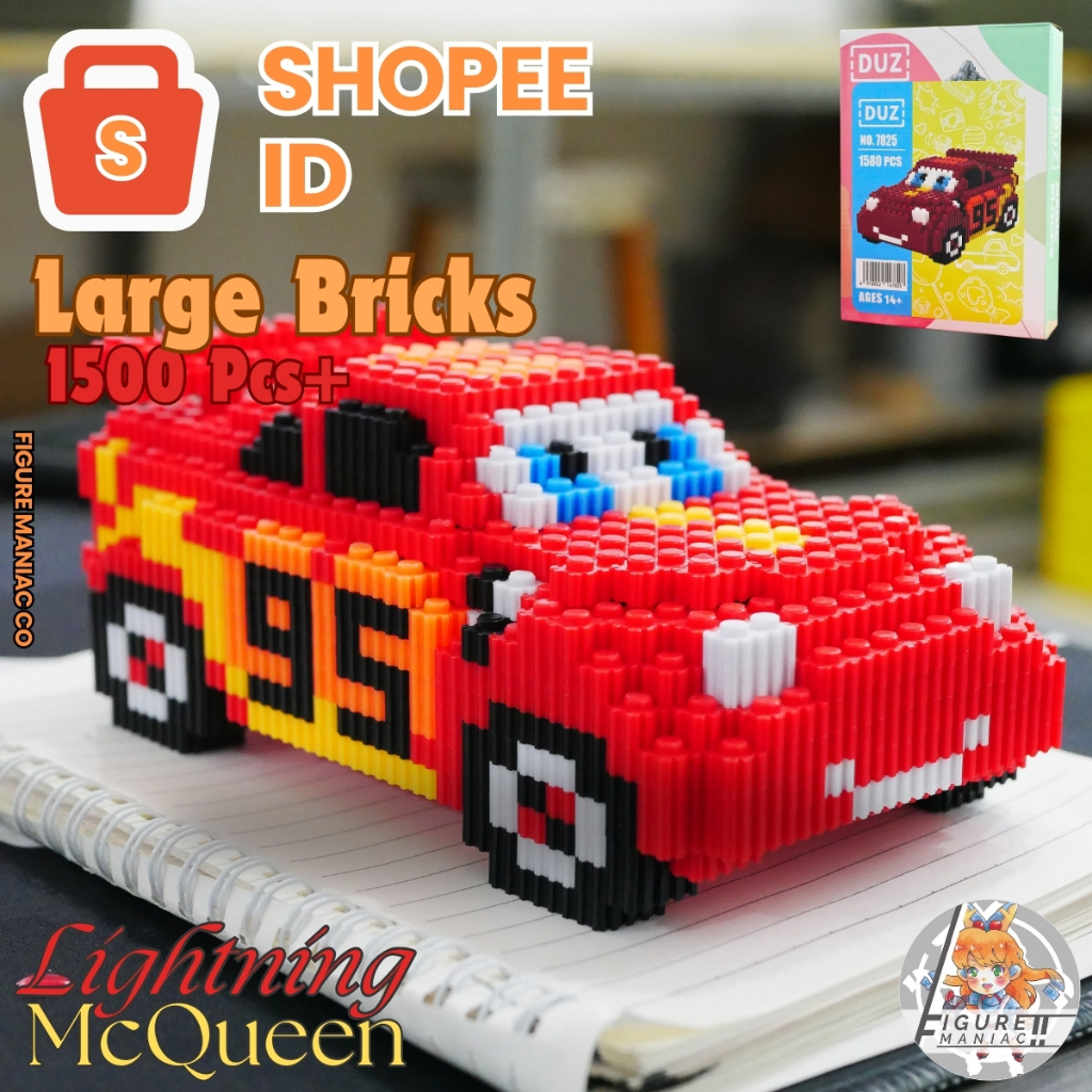 Jual [FM] - Large Bricks Lightning Mcqueen / Cars 1500 Bricks Pcs ...