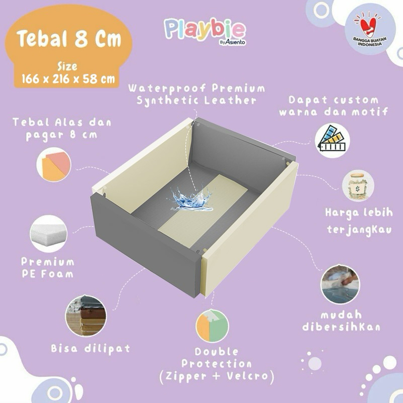 Jual Playbie playmat bumper bed custom warna 150 x 200 | Shopee Indonesia