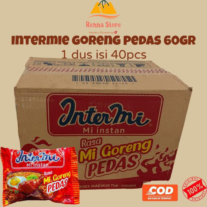 Jual INTERMIE Goreng Pedas 60gr Food (1dus isi 40pcs) Noodles MURAH ...