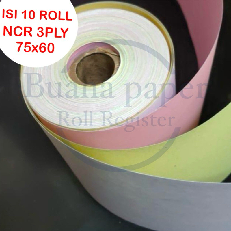 Jual KERTAS KASIR NCR 3 PLY 75X60 (isi 10roll) | Shopee Indonesia