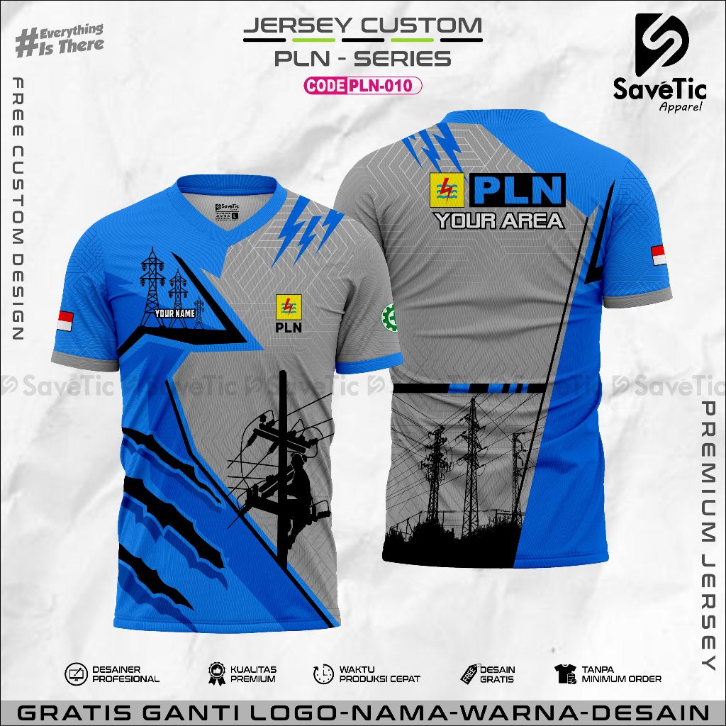 Jual BAJU KAOS JERSEY PLN PART04 FULL PRINTING SUBLIM CUSTOM | Shopee ...
