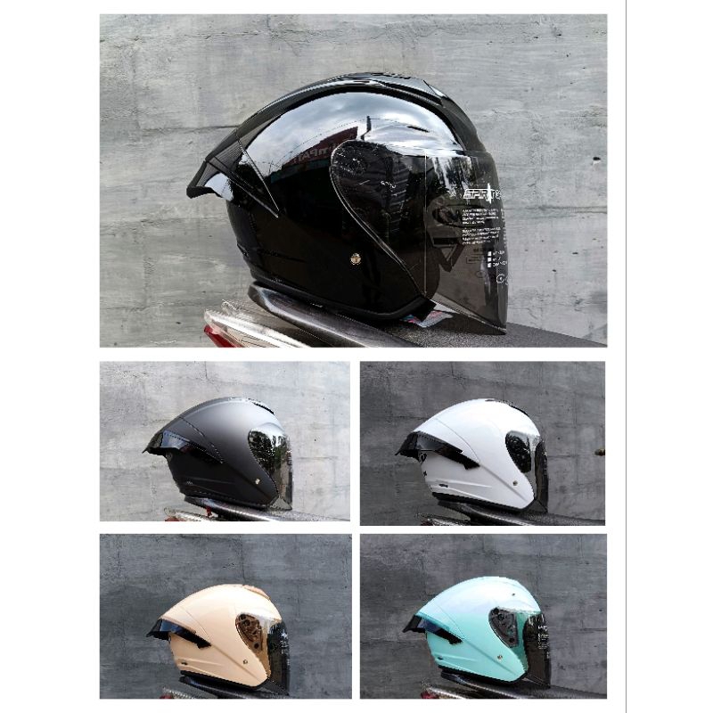 Jual HELM GM G1 SOLID PAKET SPOILER,SLOT INTERCOM, SINGLE VISOR SMOKE ...