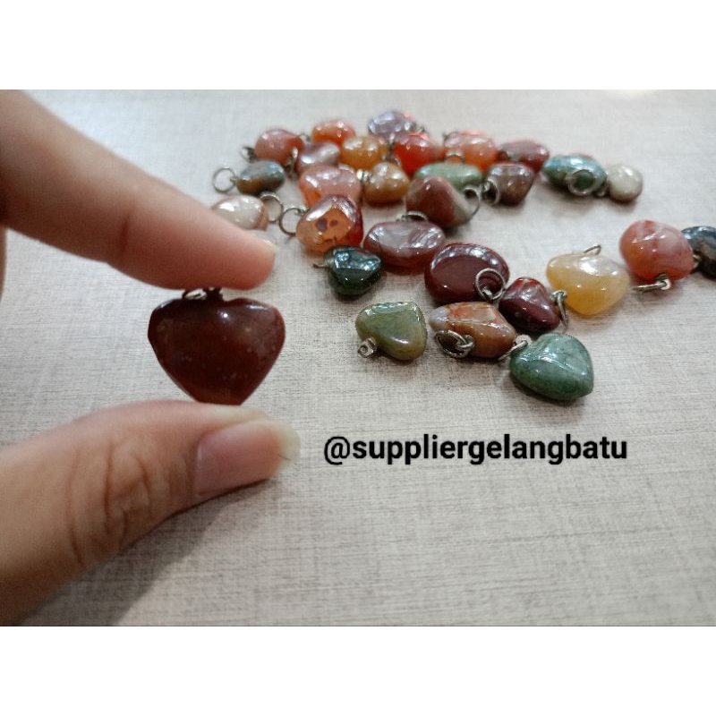 Jual Bandul love Hati natural Batu alam per 5pcs | Shopee Indonesia