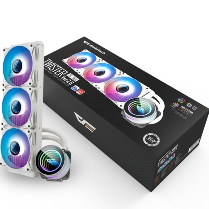 Jual Aigo DarkFlash TWISTER DX-360 / DX360 V2 ARGB 360mm AIO - WHITE | Shopee Indonesia
