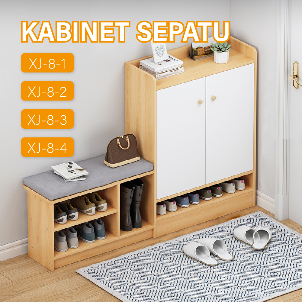 Jual FH8 Lemari Rak Sepatu Bench dengan Kursi / Rak Sepatu Kontemporer ...