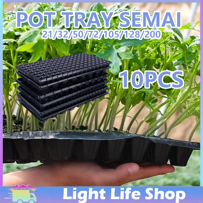 Jual 【10Pcs】Tray Semai Pot Hidroponik Potray Seedling Pot Tray Dulang ...