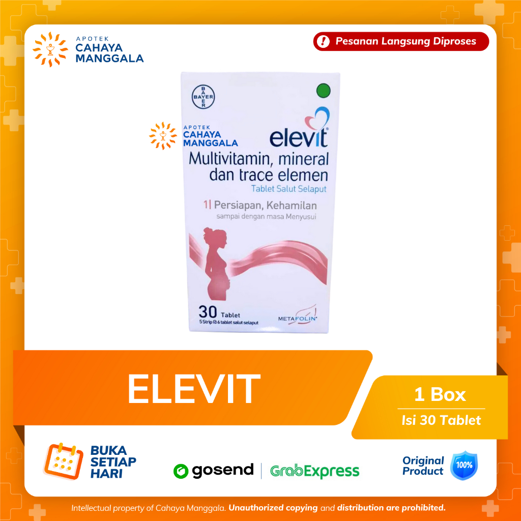 Jual ELEVIT MULTIVITAMIN PER BOX 30 TABLET | Shopee Indonesia