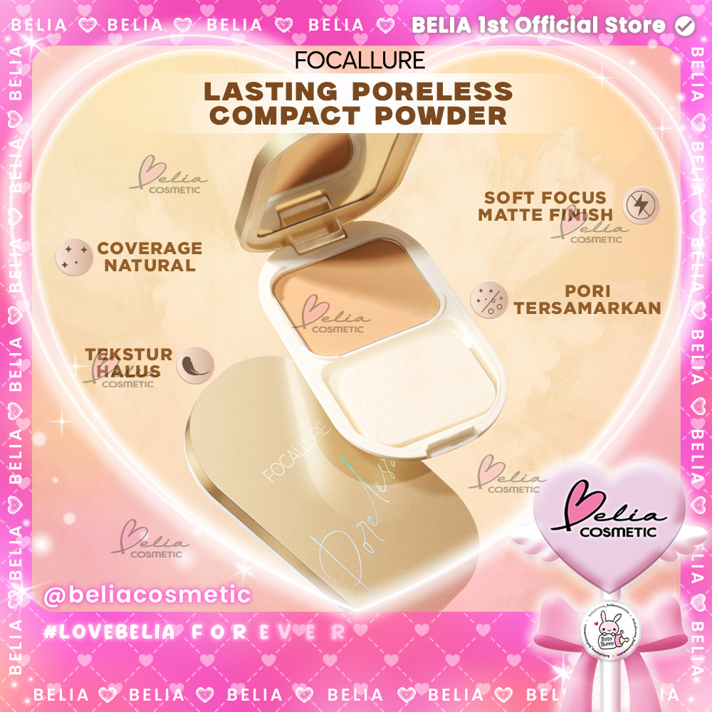 Jual BELIA FOCALLURE Lasting Poreless Compact Powder FA206 | Powder ...