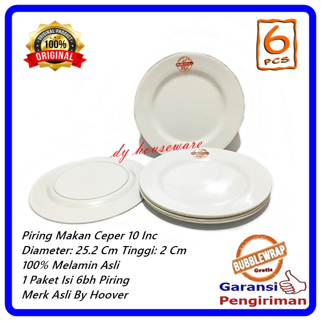 Jual Piring Ceper Melamin 10 Inch Putih Diameter 25.2 Cm Merek ASLI By ...