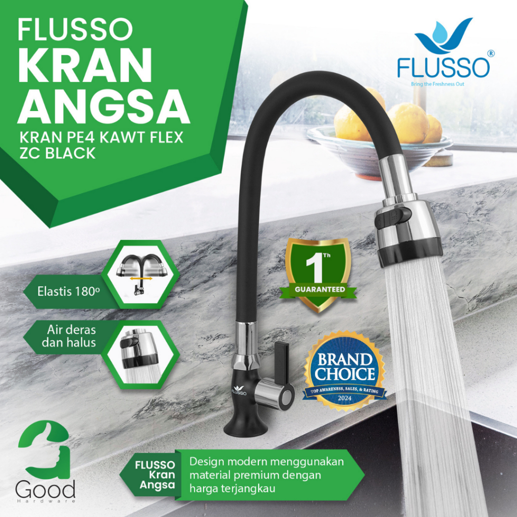 Jual Flusso Kran Angsa Leher Fleksibel Kran Air Wastafel Sink Cuci ...
